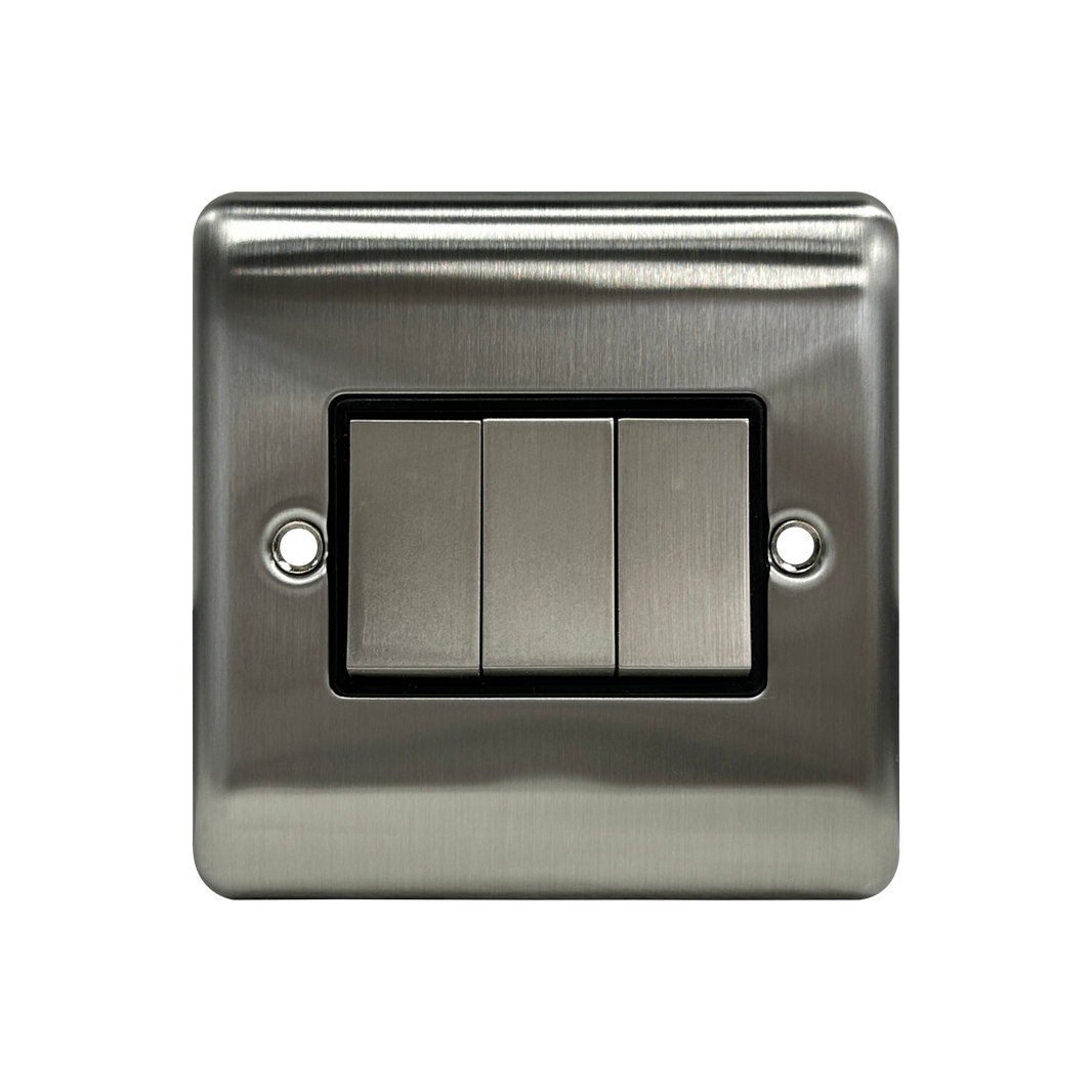 CA Switches & Sockets - Brushed Chrome Black Inserts – Thrion