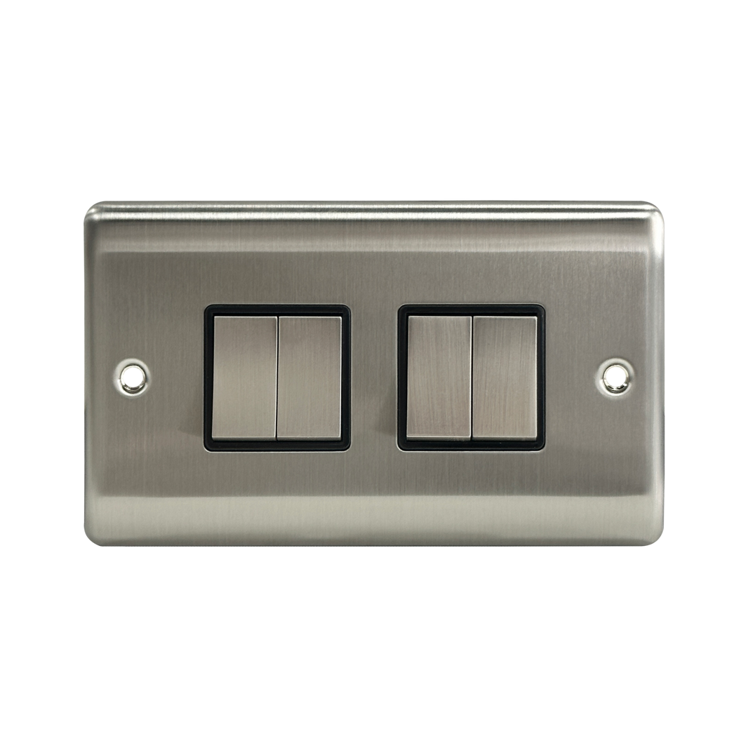 CA Switches & Sockets - Brushed Chrome Black Inserts – Thrion