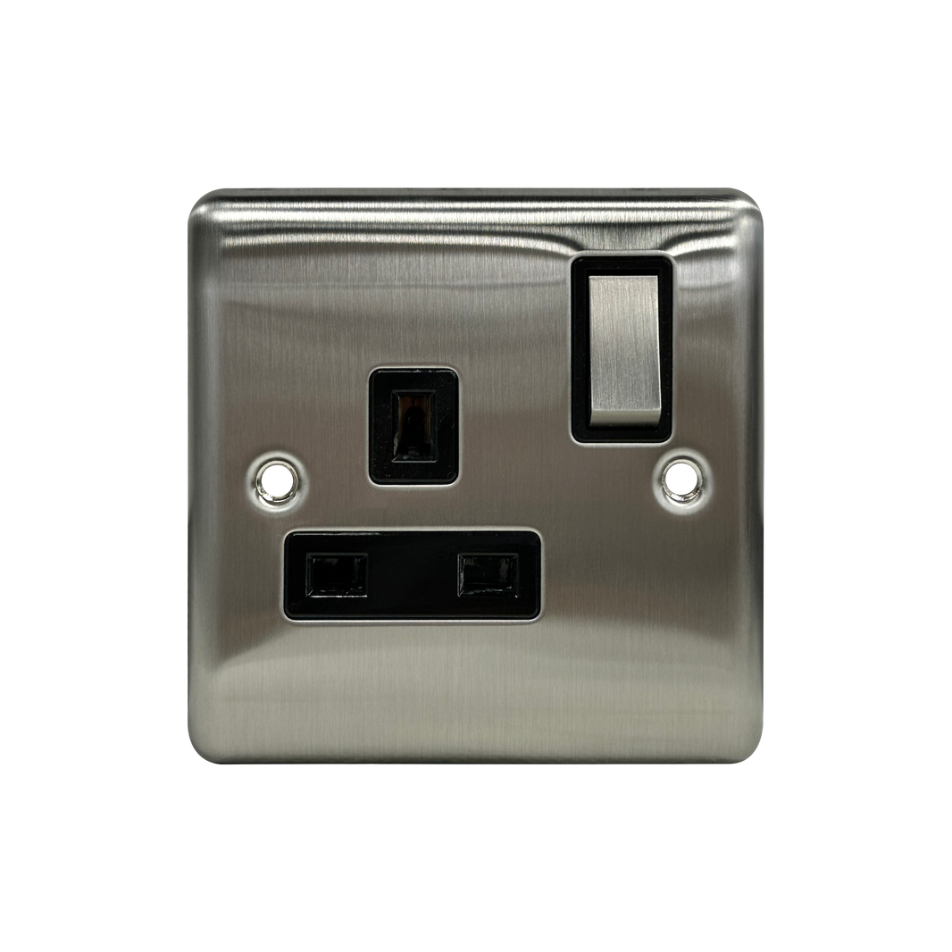 CA Switches & Sockets - Brushed Chrome Black Inserts – Thrion