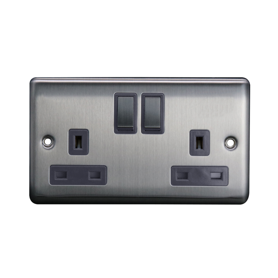 CA Switches & Sockets - Brushed Chrome Grey Inserts – Thrion