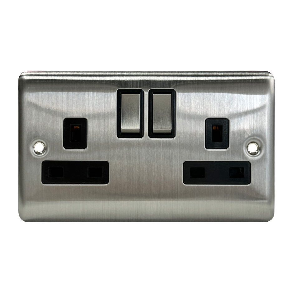 CA Switches & Sockets - Brushed Chrome Black Inserts – Thrion