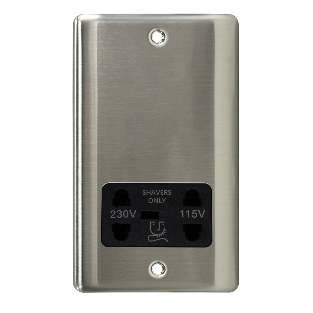 CA Switches & Sockets - Brushed Chrome Black Inserts – Thrion